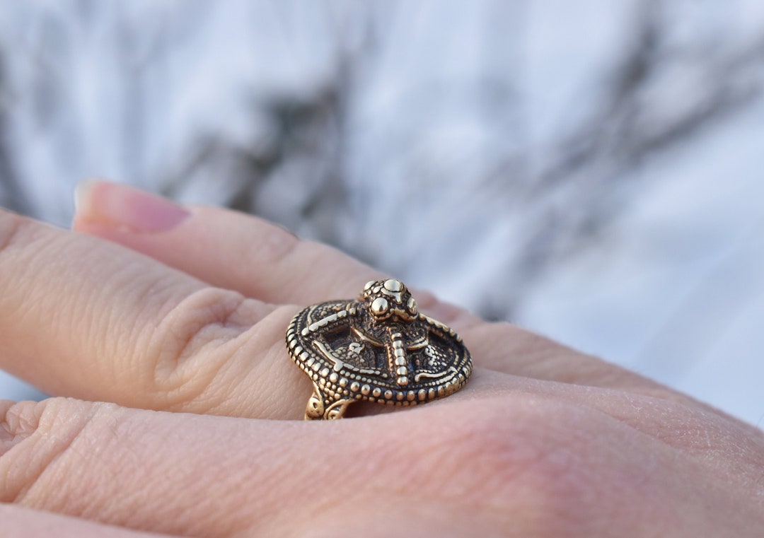 Ancient Scandinavian Bronze Ring, Handmade Norse Ring for Her, Filigree ...