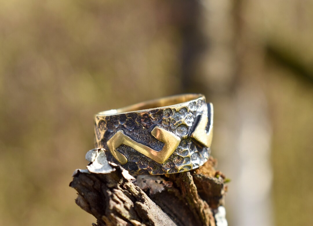 Latvian Rune Ring in Bronze or Sterling Silver, Witchy Shield Ring for ...