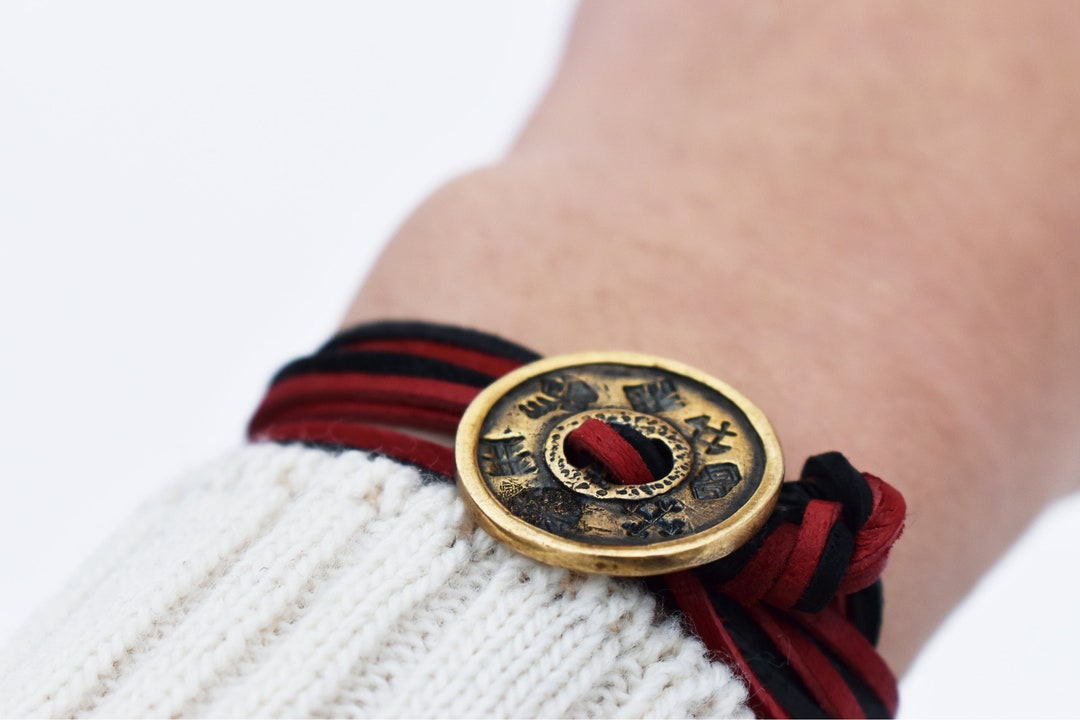 Good Luck Protection Bracelet in Bronze, Hippie Jewelry With Baltic ...