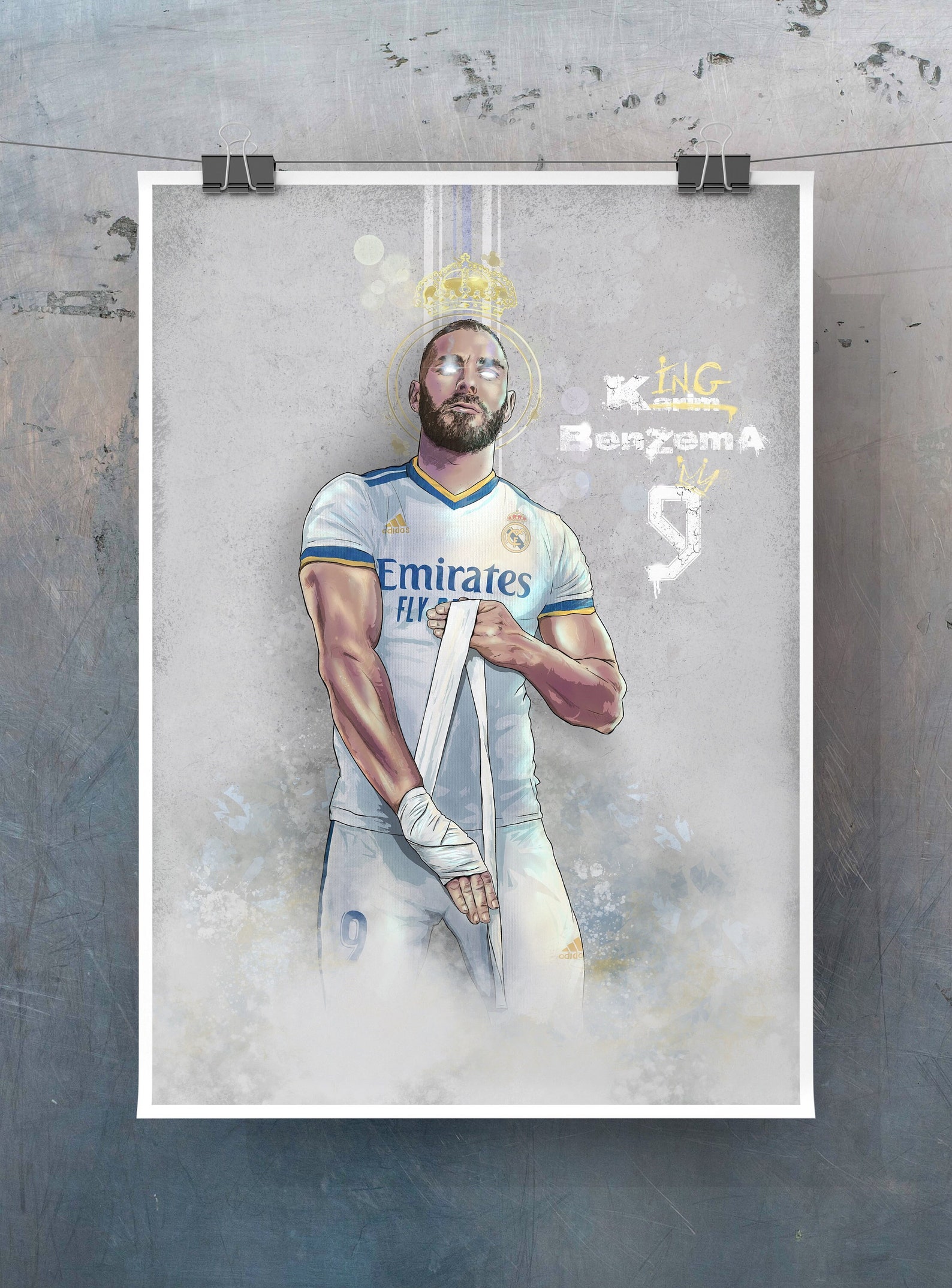 Karim Benzema Real Madrid Football Art Print - Etsy