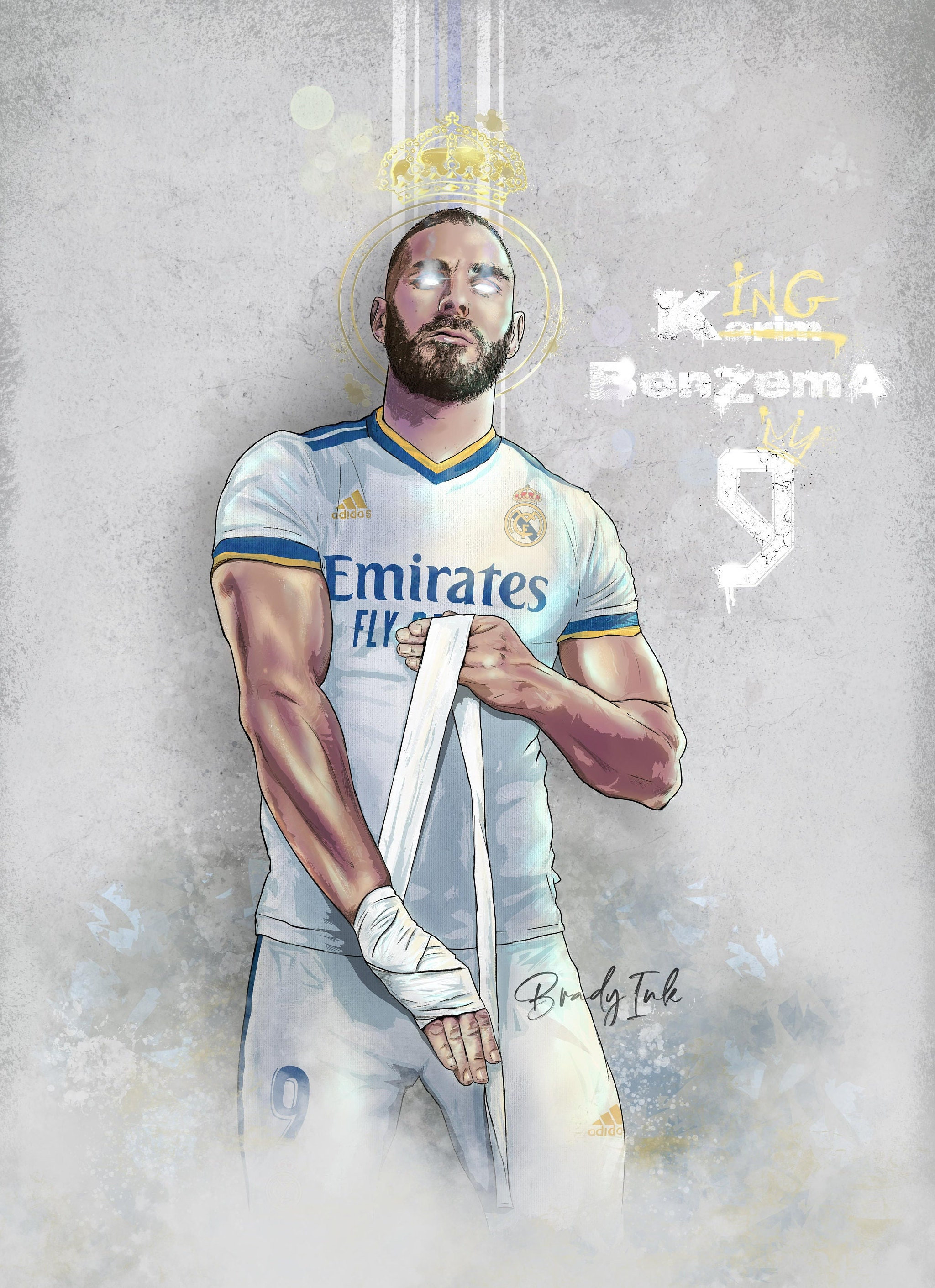 Karim Benzema Real Madrid Football Art Print - Etsy