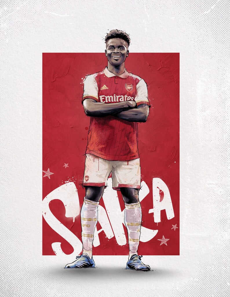 Bukayo Saka Arsenal Print - Etsy