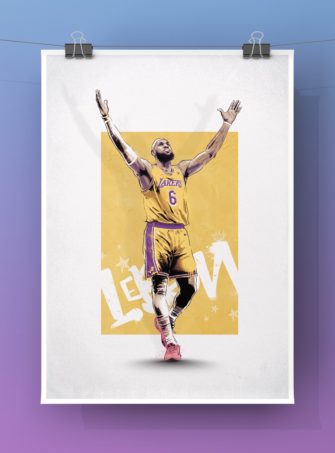 Lebron James Art Print A4 - Etsy