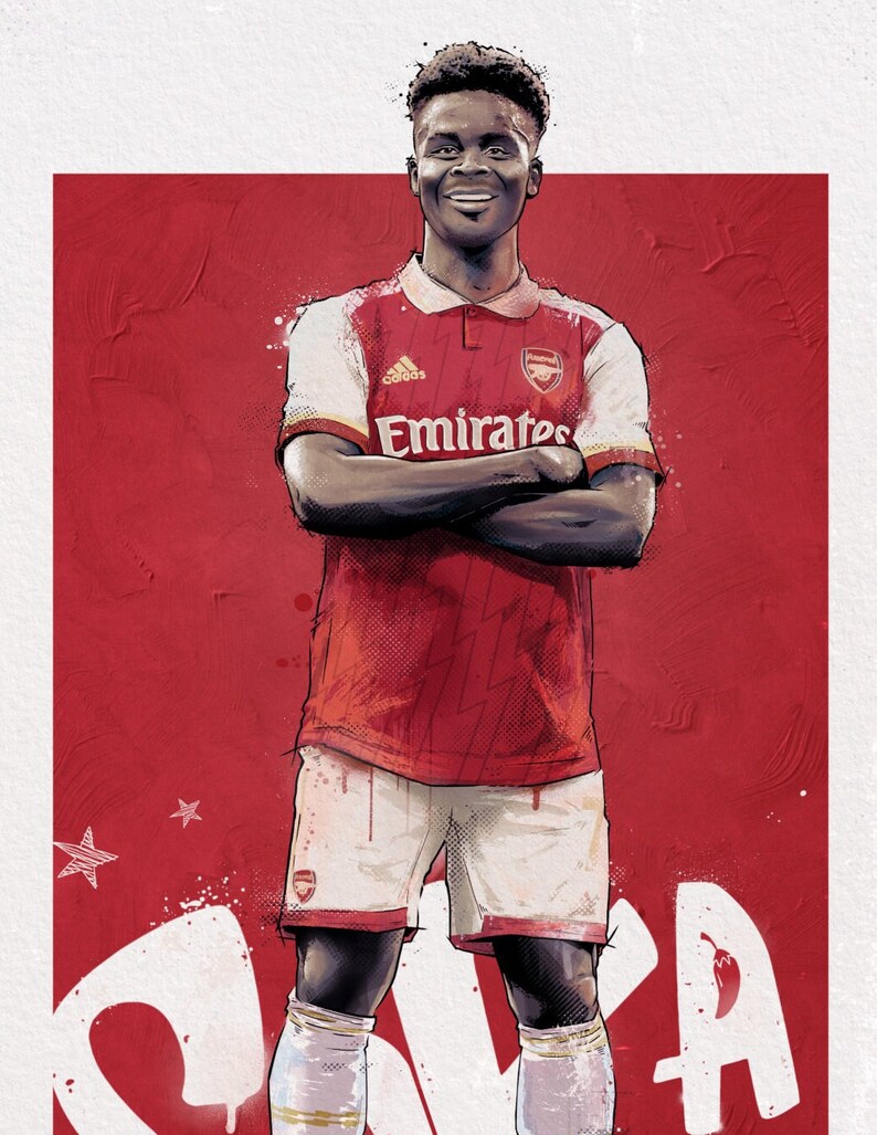 Bukayo Saka Arsenal Print - Etsy