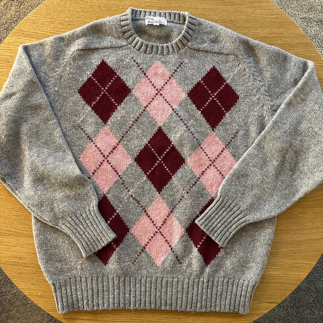 Vintage Men's Designed by Deans of Scotland Design Argyle Wool Sweater ...