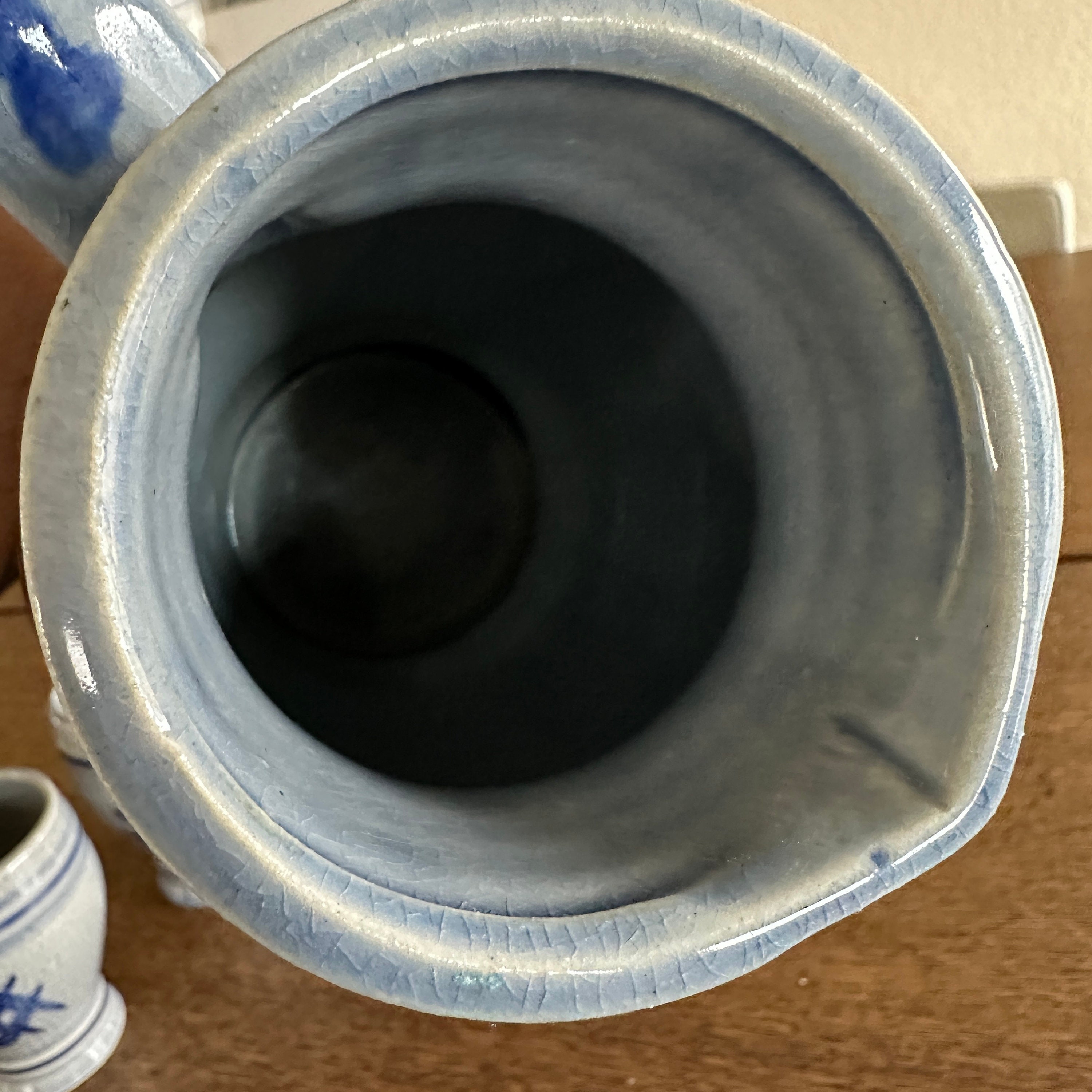 Vintage Salt Glaze German Pottery 1 Liter Pitcher and 2 Cups - Etsy