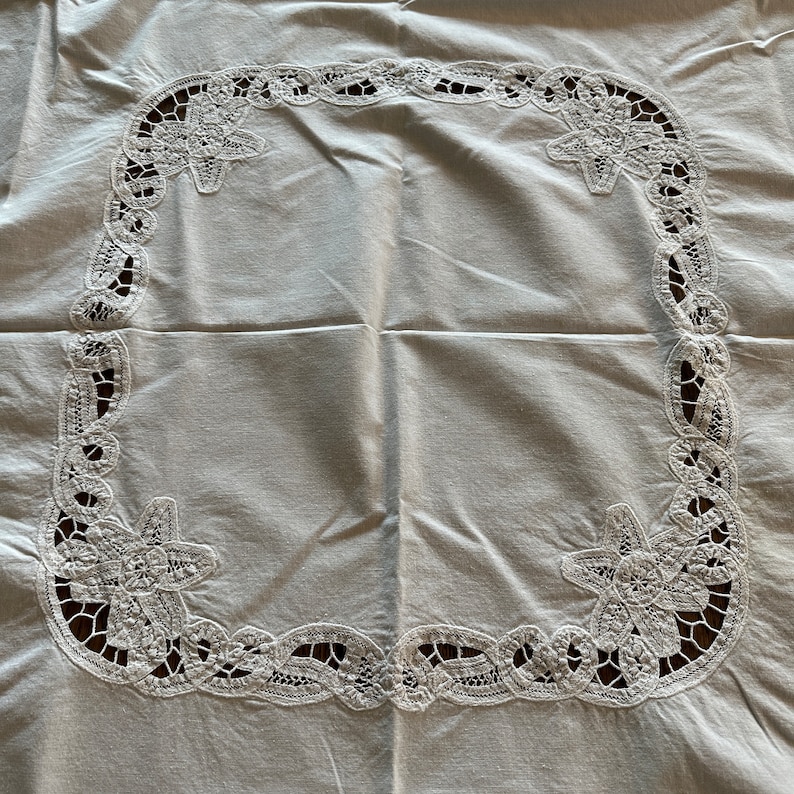 Battenburg Lace Tablecloth,square Tablecloth,white Linen - Etsy