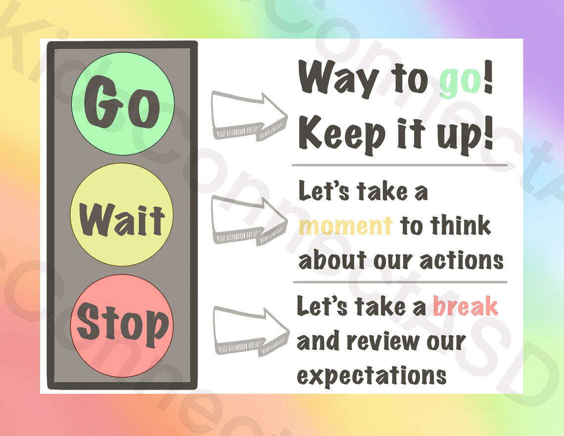 Rainbow Traffic Light Behavior Chart - Etsy