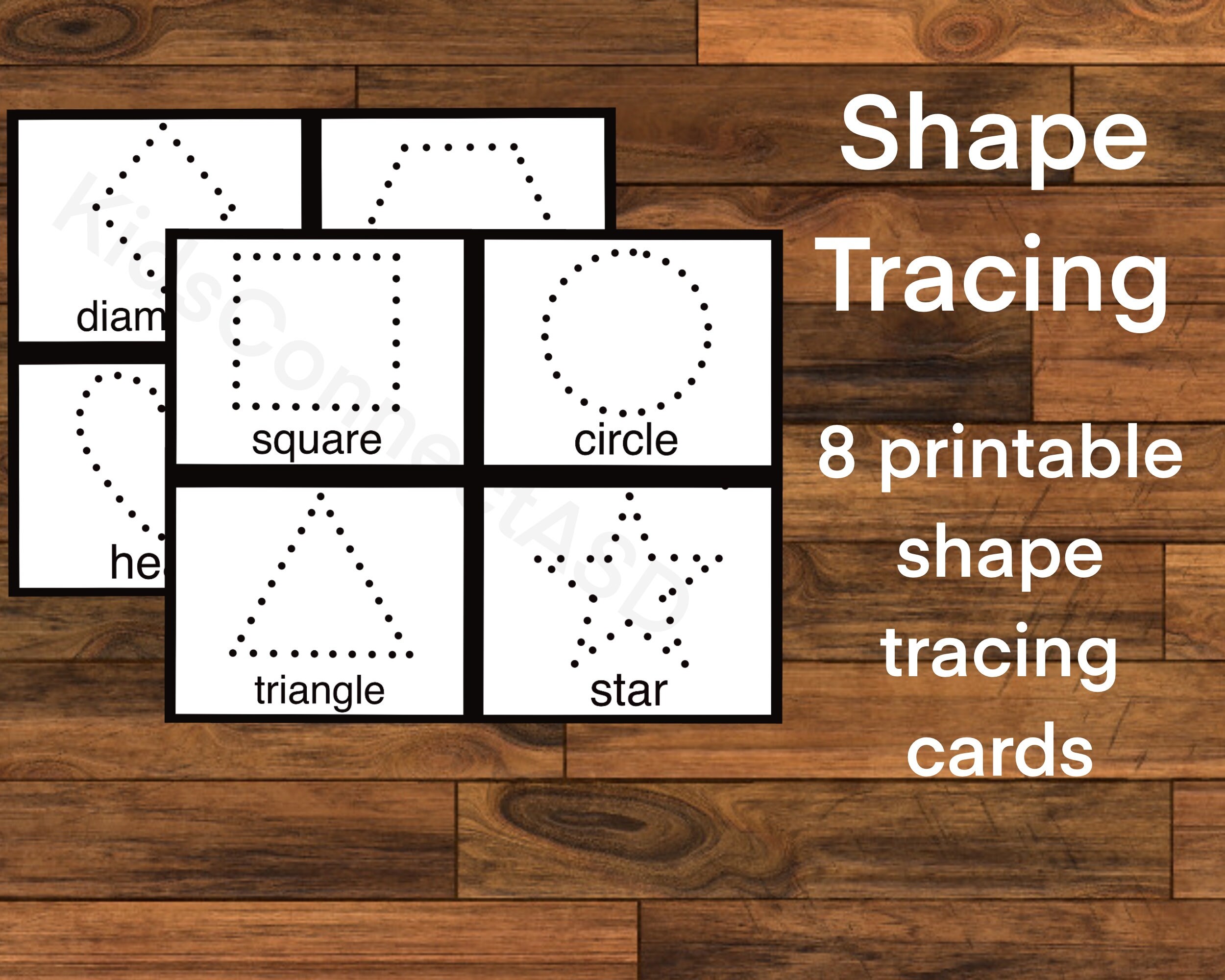 Shape Tracing Cards - Etsy