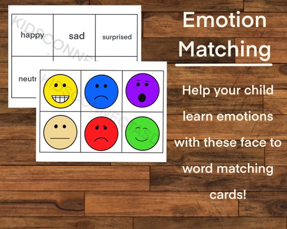 Emotion Matching Cards | Etsy