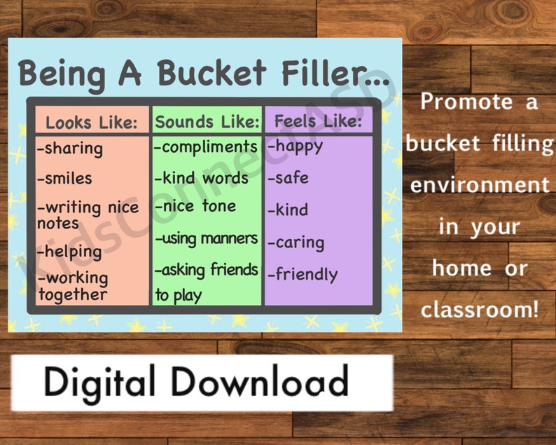Bucket Filling Poster - Etsy