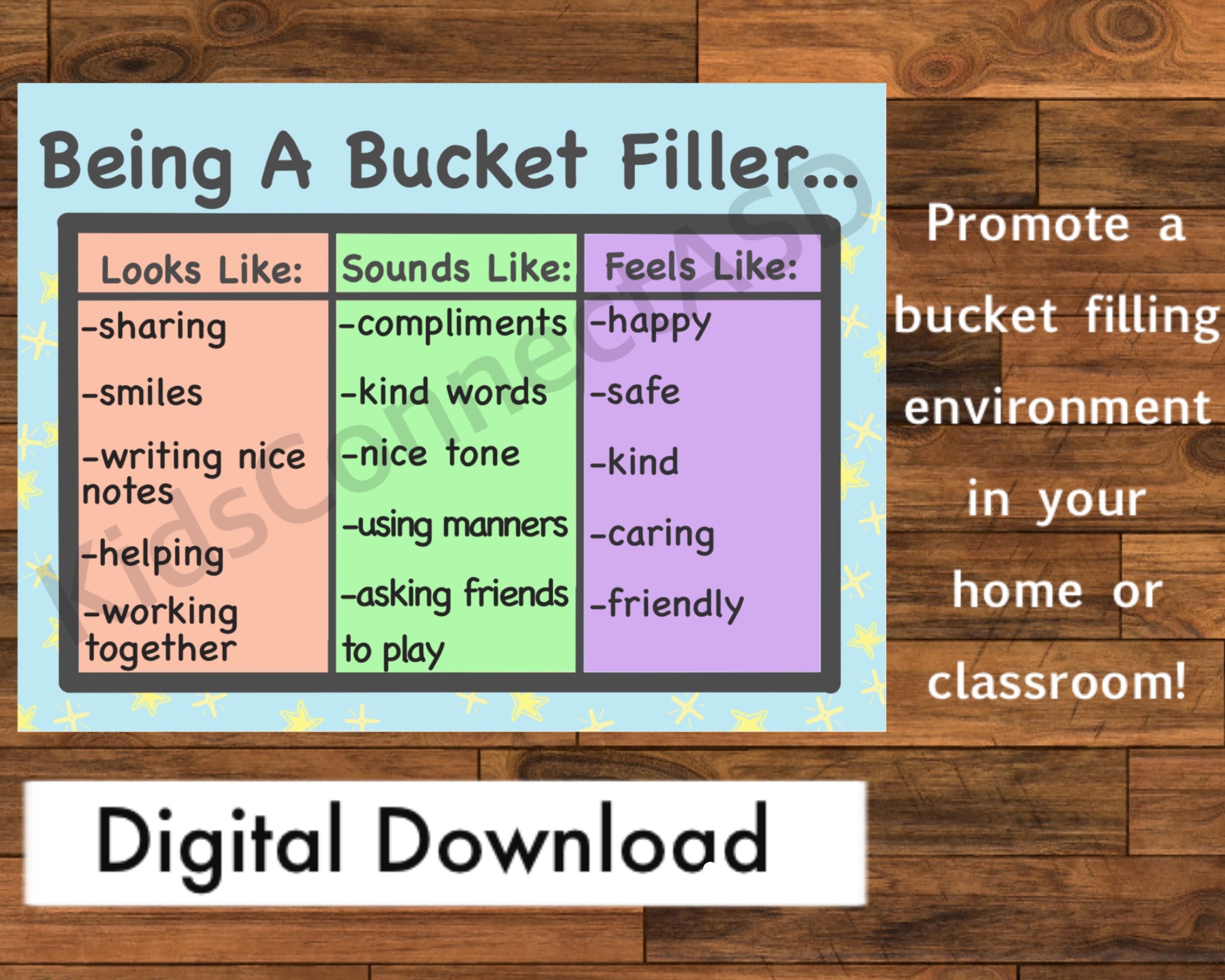 Bucket Filling Poster - Etsy