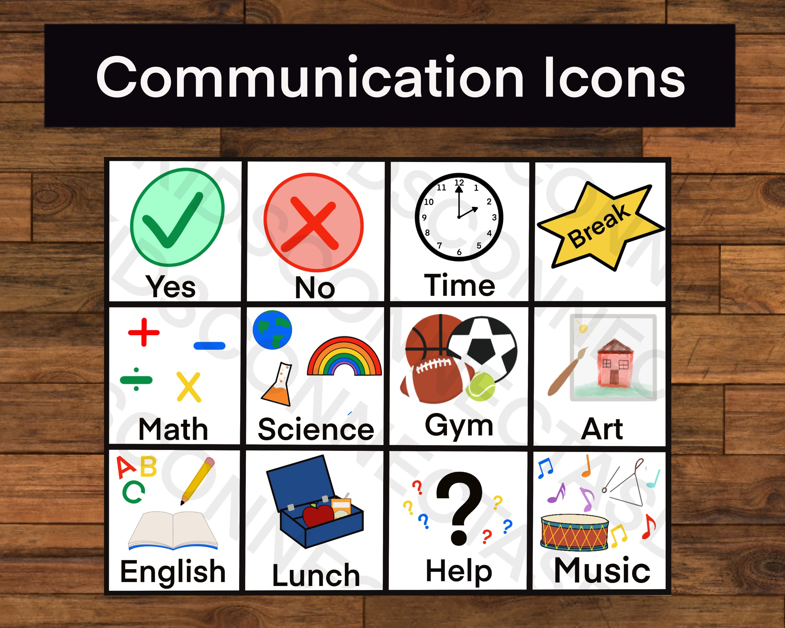 School Communication Icons - Etsy