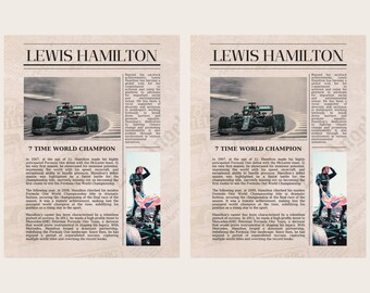 Lewis Hamilton Formula 1 Print F1 Souvenier Grand Prix - Etsy