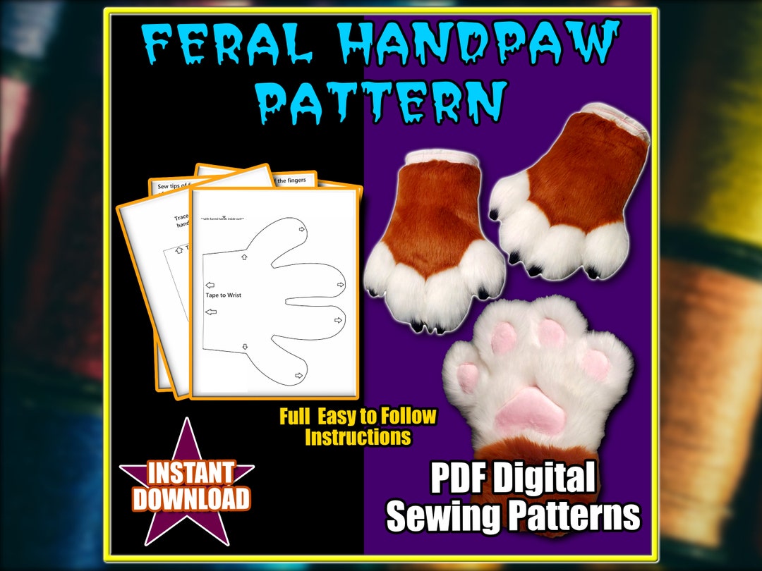 PATTERN Feral Handpaws for Fursuit & Cosplay - Etsy Canada