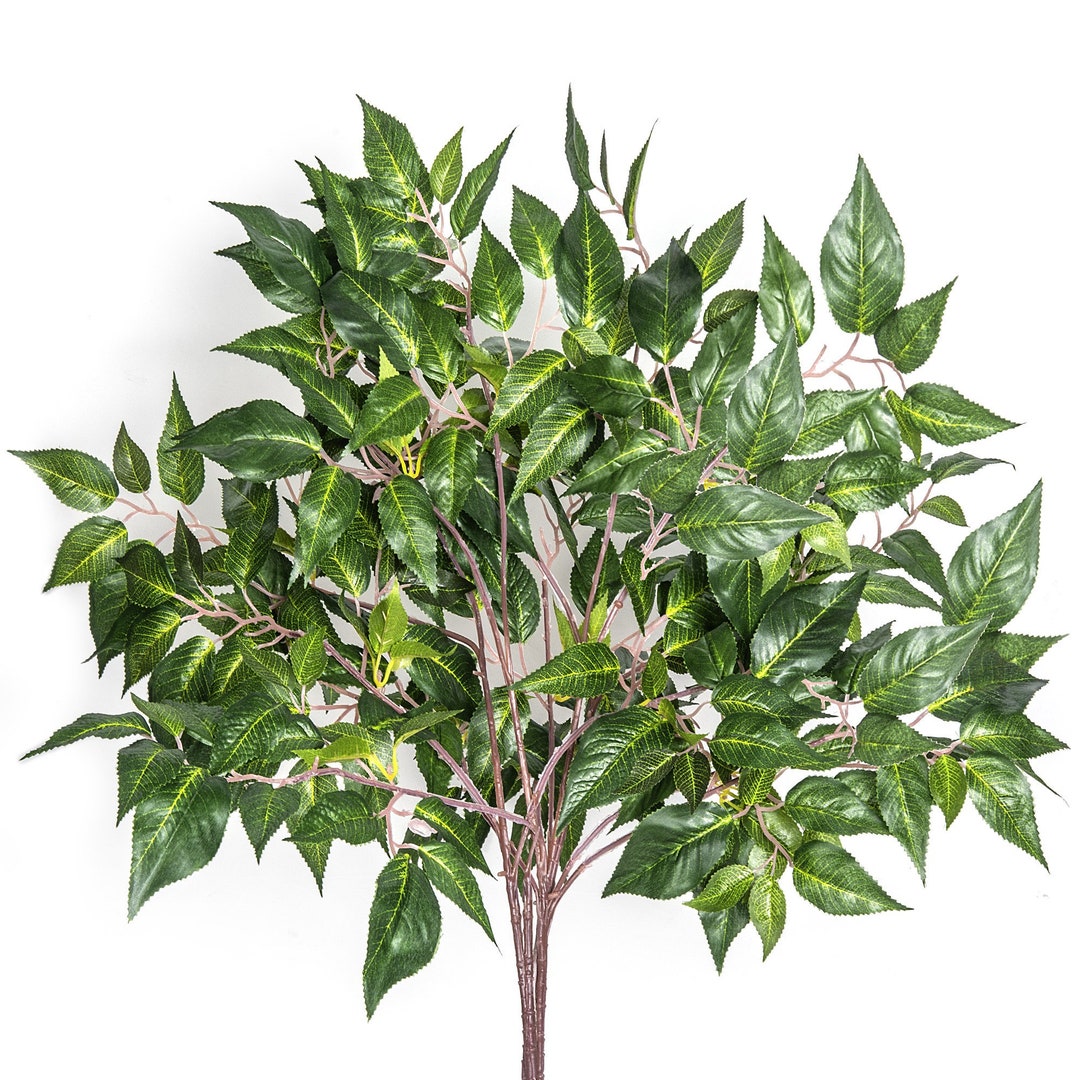 Ficus Tree Branches, Silk Leaves - Artificial Greenery Plants 23” Long ...
