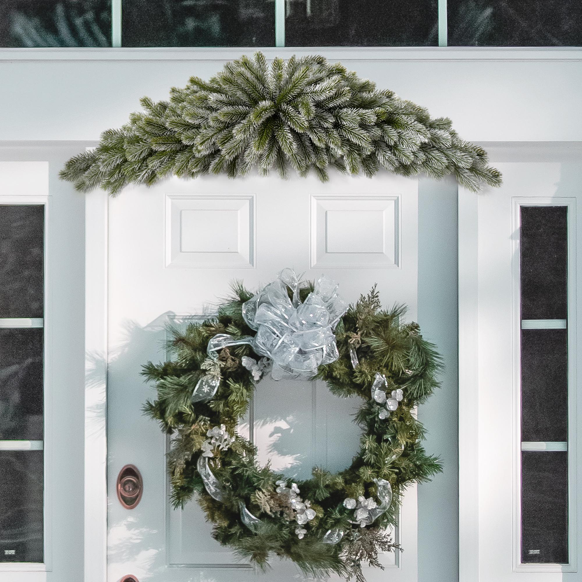 Flocked Christmas Swag Garland 42” • Snowed Artificial Pine Evergreen ...