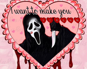 Scream Valentines Svg - Etsy Australia