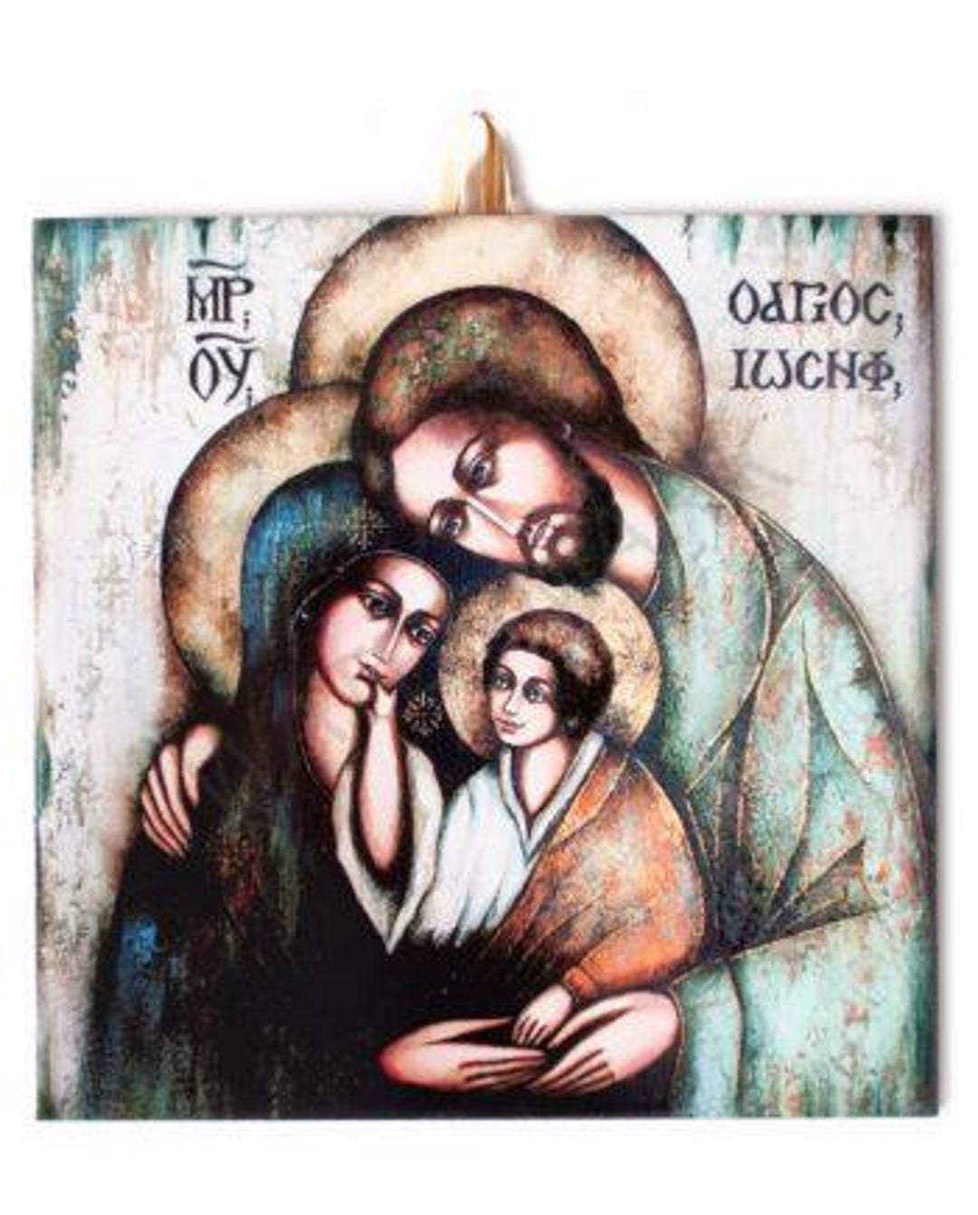 Divine Holy Family Portrait - Sacred Jesus, Mary, and Joseph Icon Art 6 ...