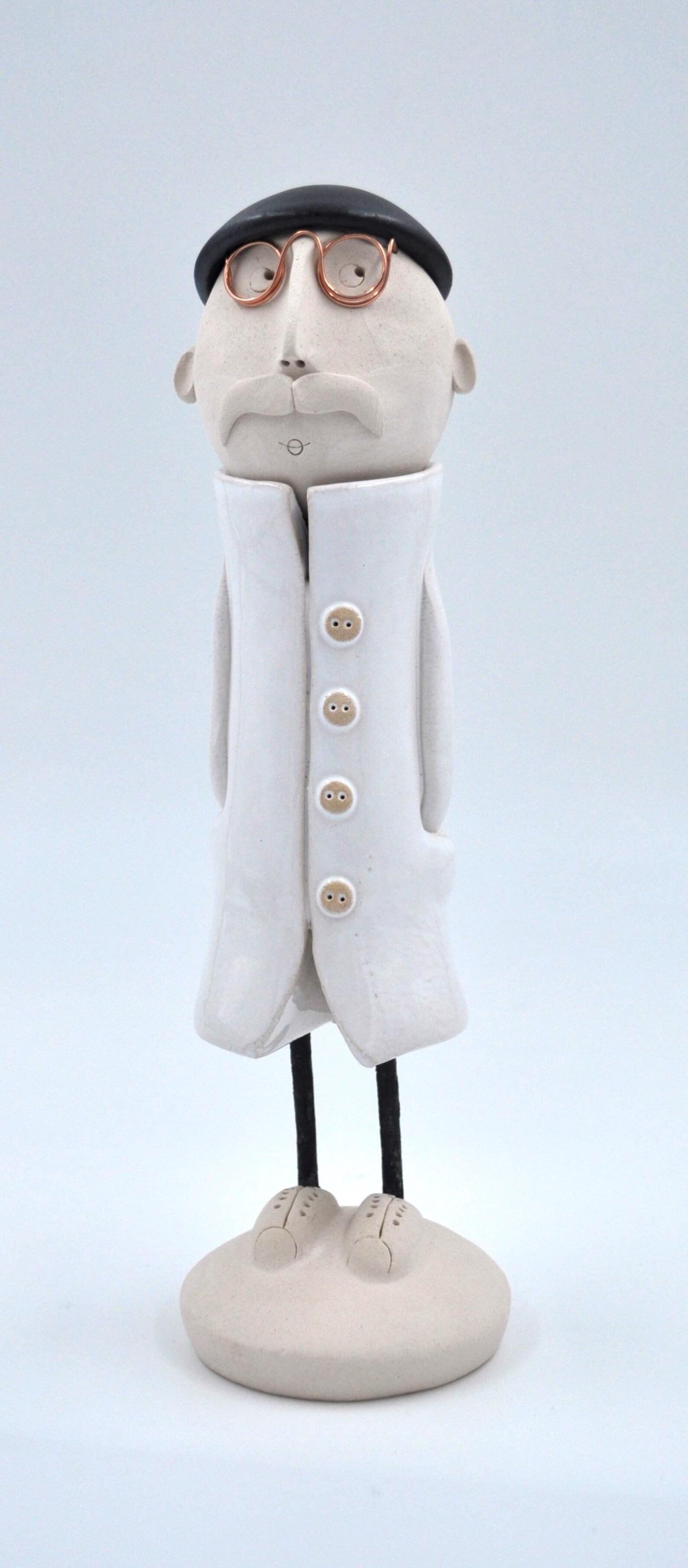 Handcrafted Ceramic Man in Red/white Coat – Unique, Quirky Home Decor ...
