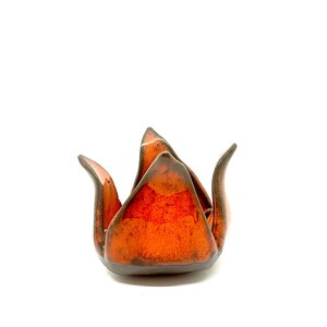 Handmade Glazed Ceramic Tulip Tea Light Candle Holder (2.5") – Artisan ...
