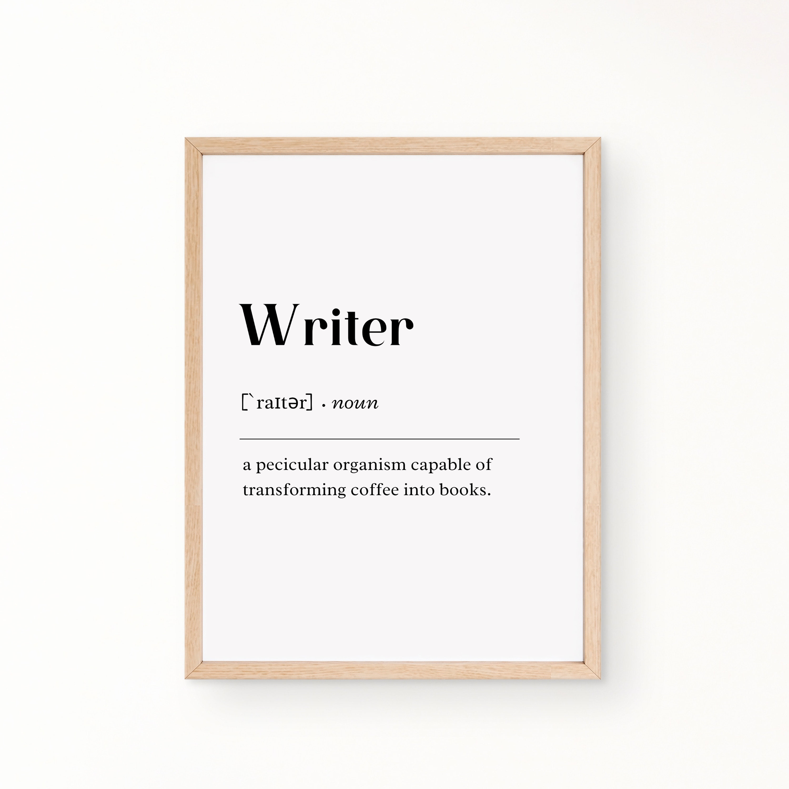 Writer Definition Printable Wall Art, Gift for Writers, Digital ...