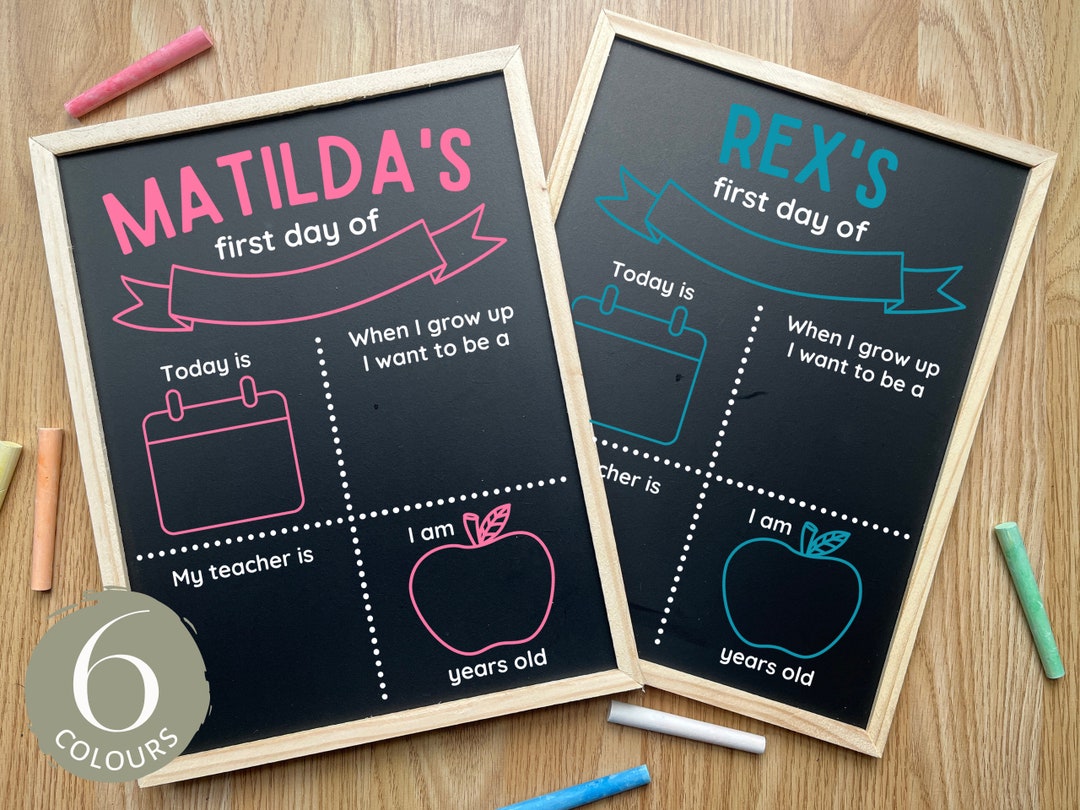 First Day of School Chalkboard Sign/personalised First - Etsy