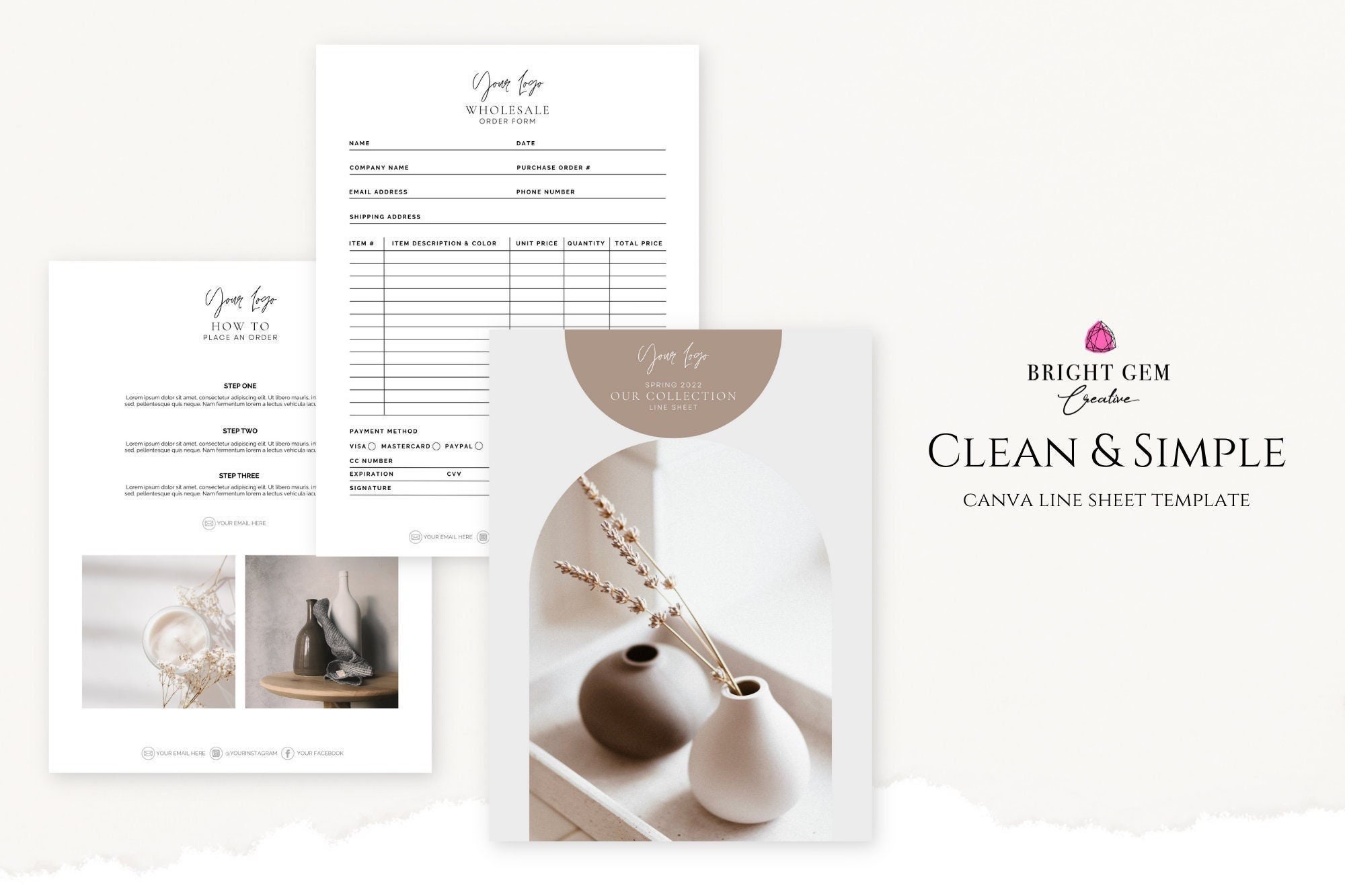 Canva Line Sheet Template for Wholesale Products - Etsy