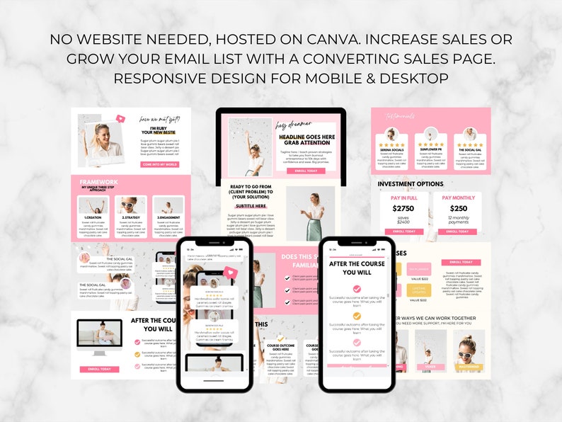 Course Creator BUNDLE. Course Sales Page. Course Template. Course Slide ...