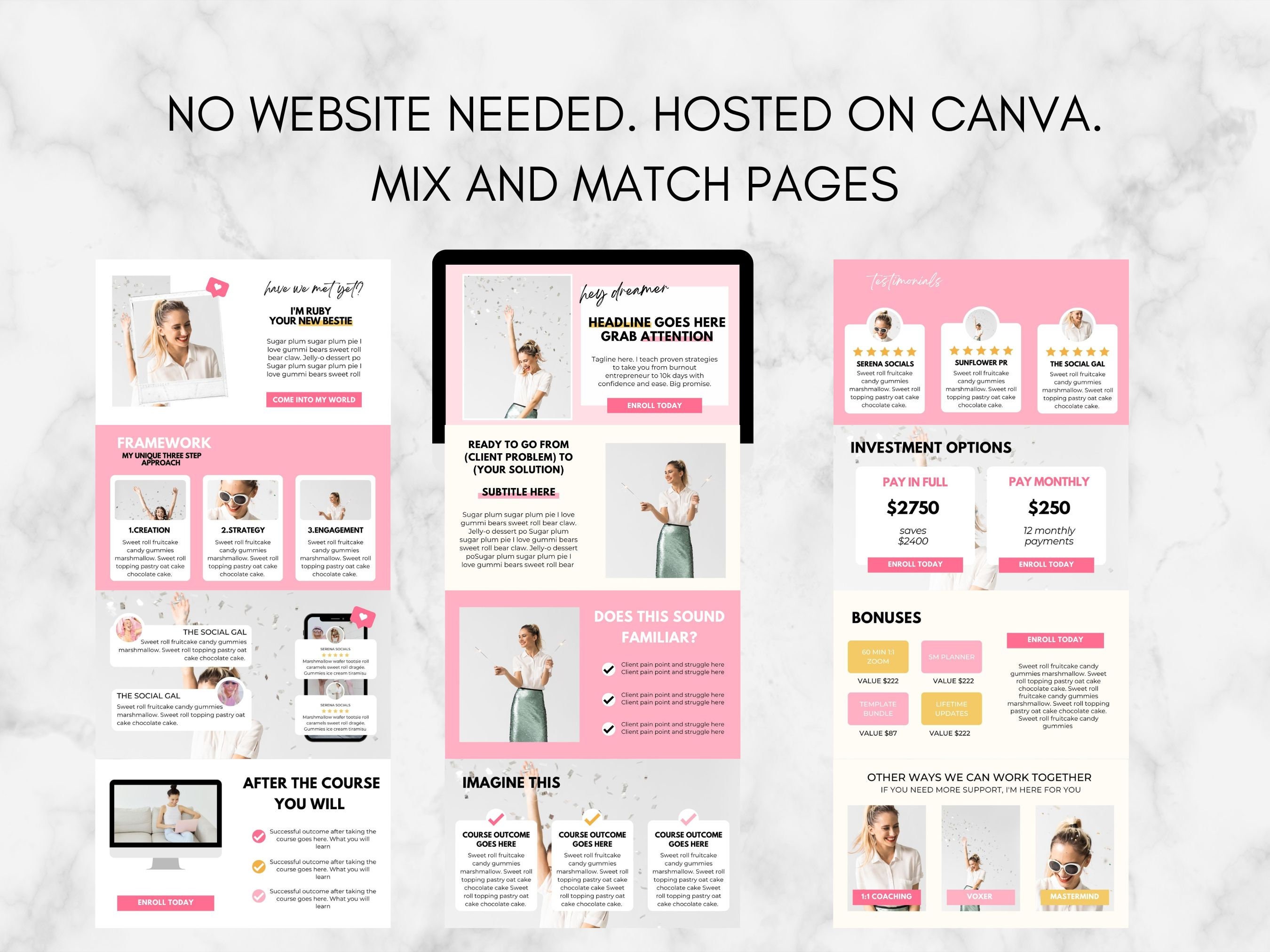 Canva Sales Page. Canva Sales Page Template. Course Launch. Coaching ...