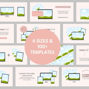 Digital Products Mockup, Canva Mockup Template, Online Course Mockup ...