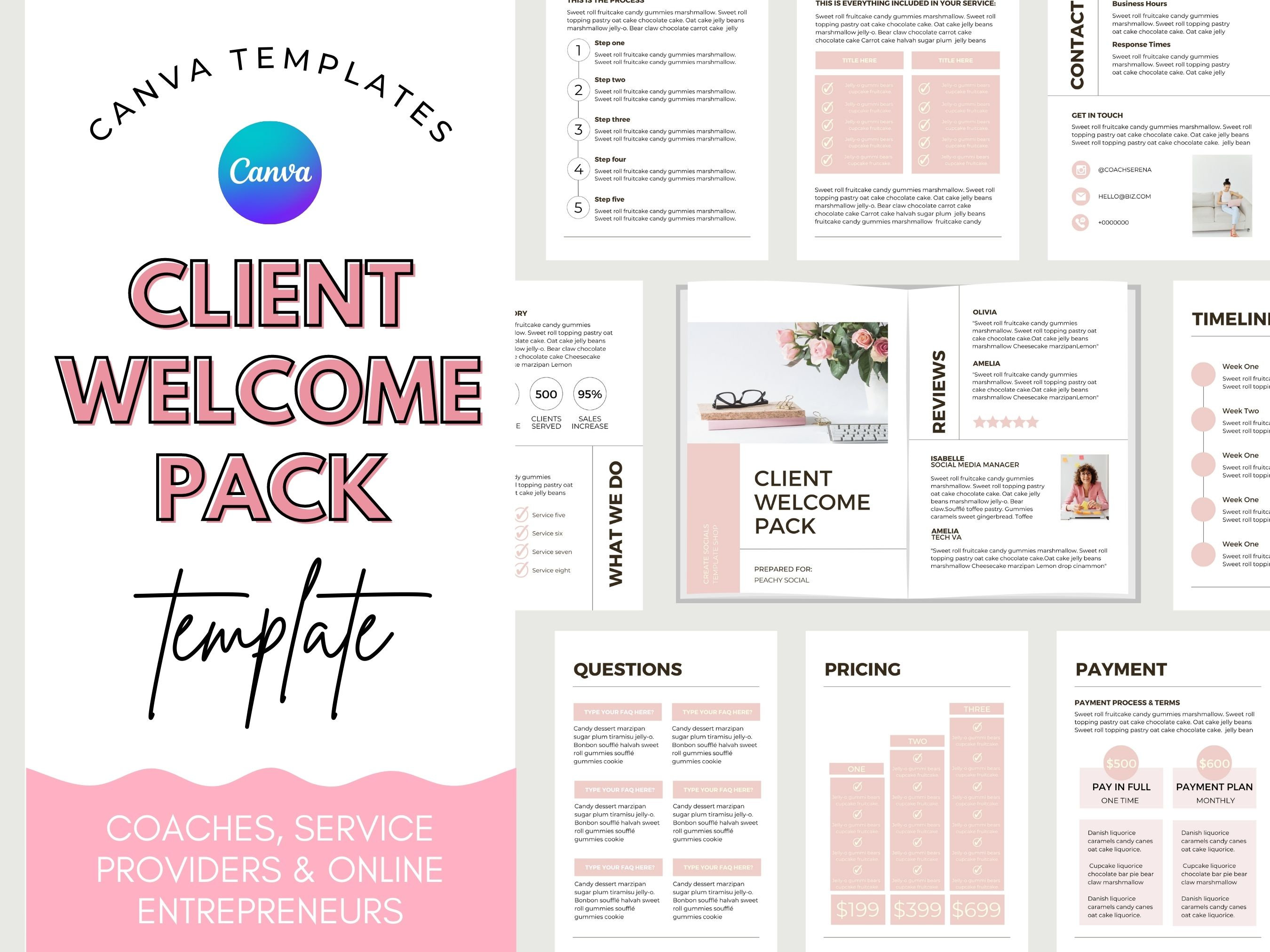 Client Welcome Pack, Client Onboarding Template, Coaching Canva Template, New Client Form ...
