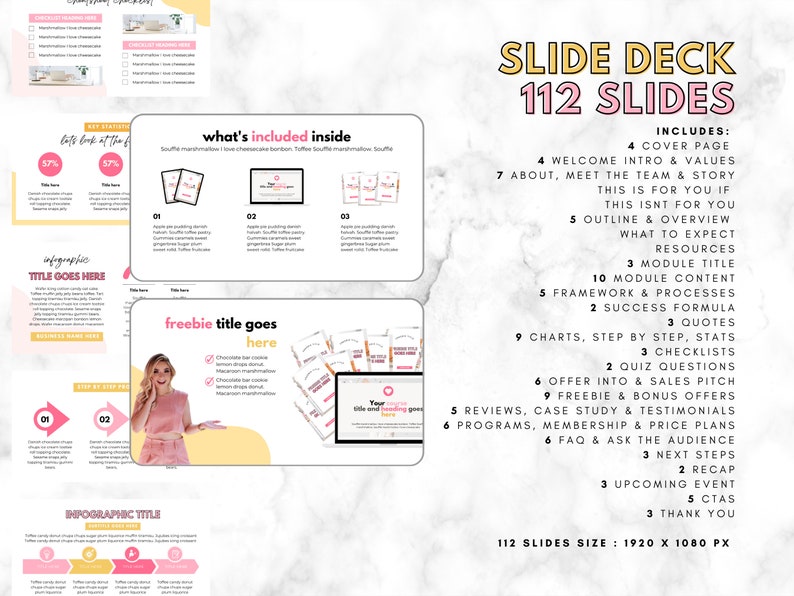 Slide Deck Canva, Course Template, Webinar Template, Course Slide Deck ...