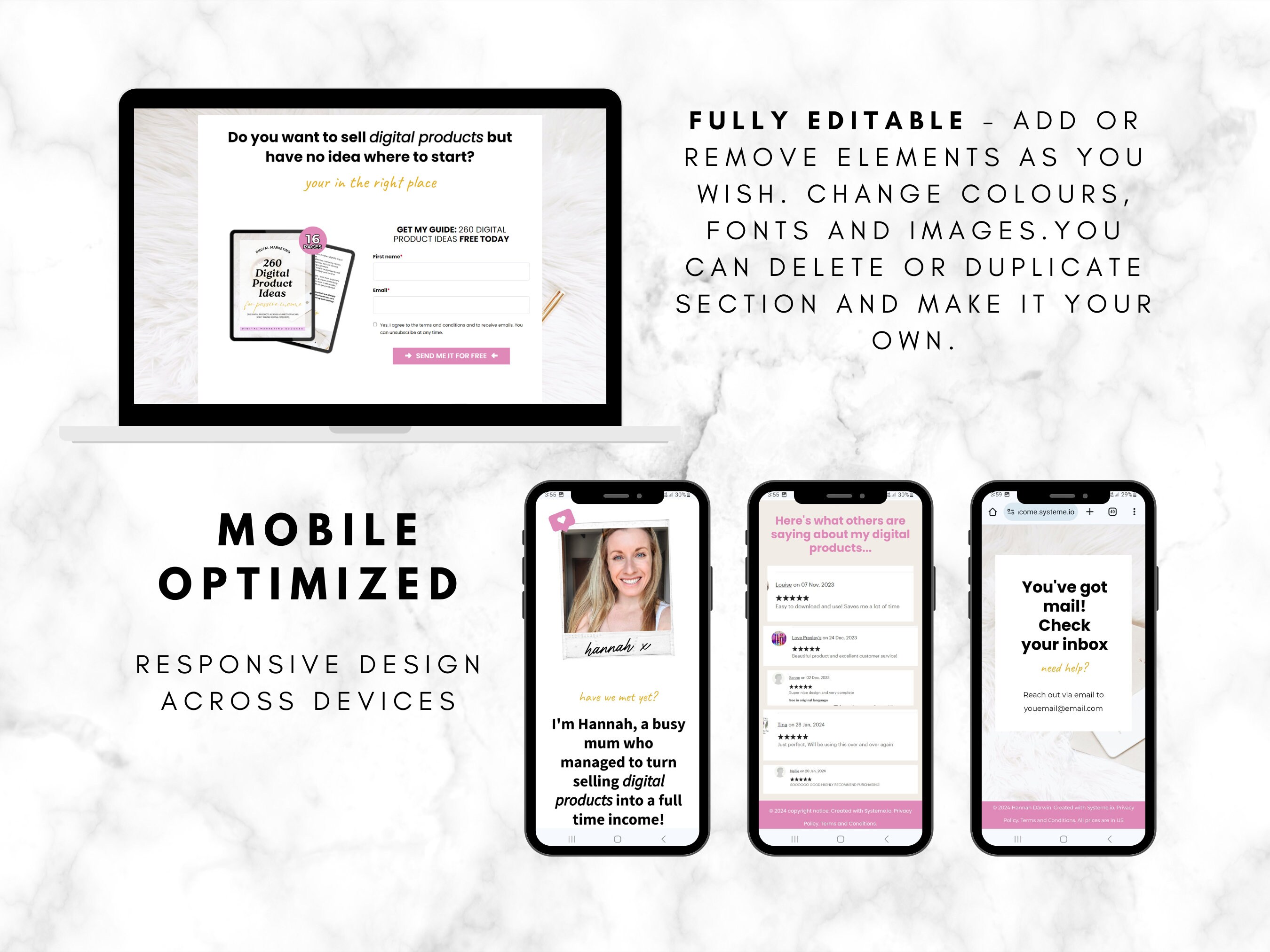Done for You Ebook. Freebie Lead Magnet. Landing Page Template. Systeme ...