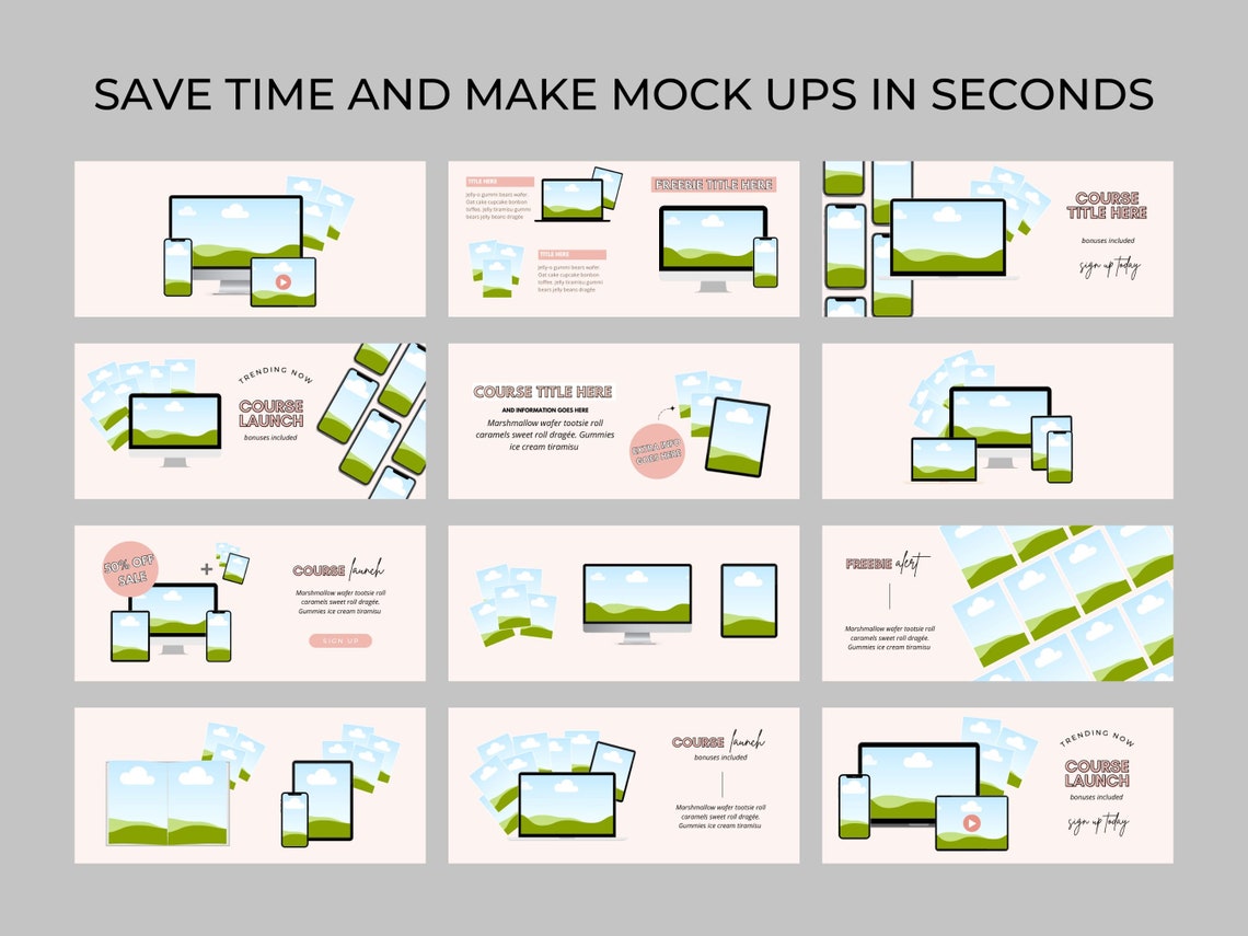 Canva Course Mock Up, Digital Product Mock Up, Course Creator Mock Up ...