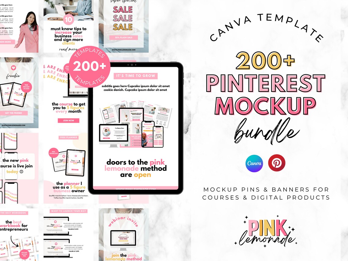 Canva Course Mockup. Digital Product Mockup. Course Creator - Etsy ...