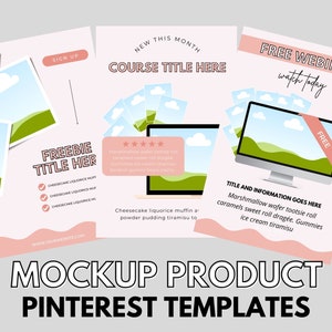 Digital Products Mockup, Canva Mockup Template, Online Course Mockup ...