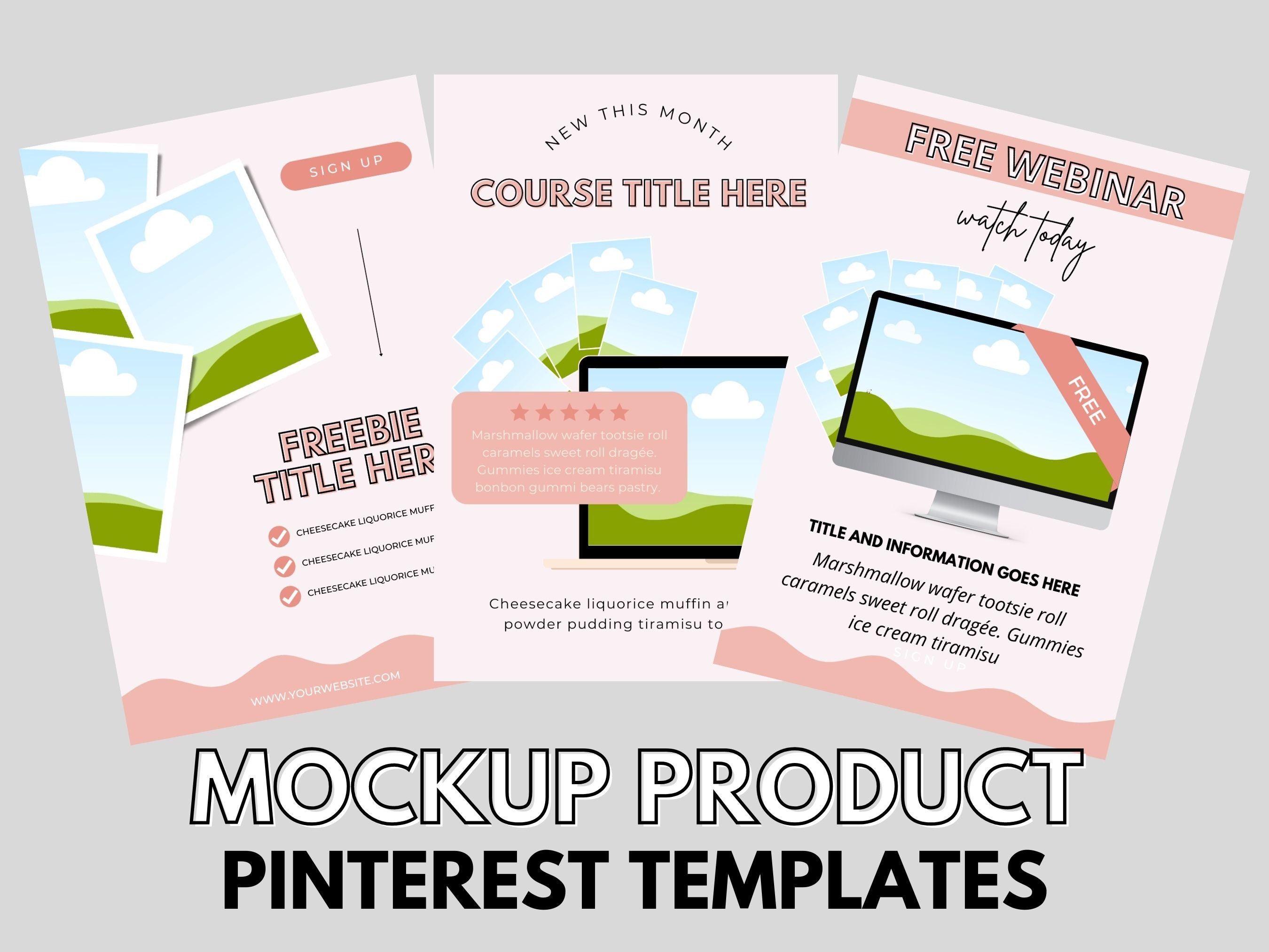 Digital Products Mockup, Canva Mockup Template, Online Course Mockup ...