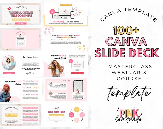 Slide Deck Template, Webinar Slide Deck , Webinar Template, Course Creator, Course Slides ...