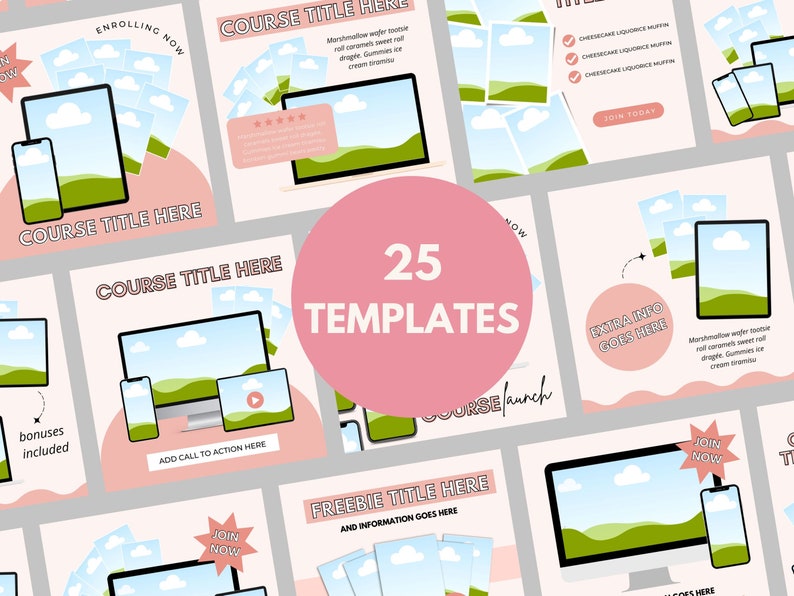 Digital Product Mockup Course Mockup Template Canva Mockup - Etsy