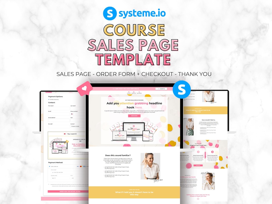 Systeme Io Course Sales Page Template. Funnel Template Bundle. Launch ...