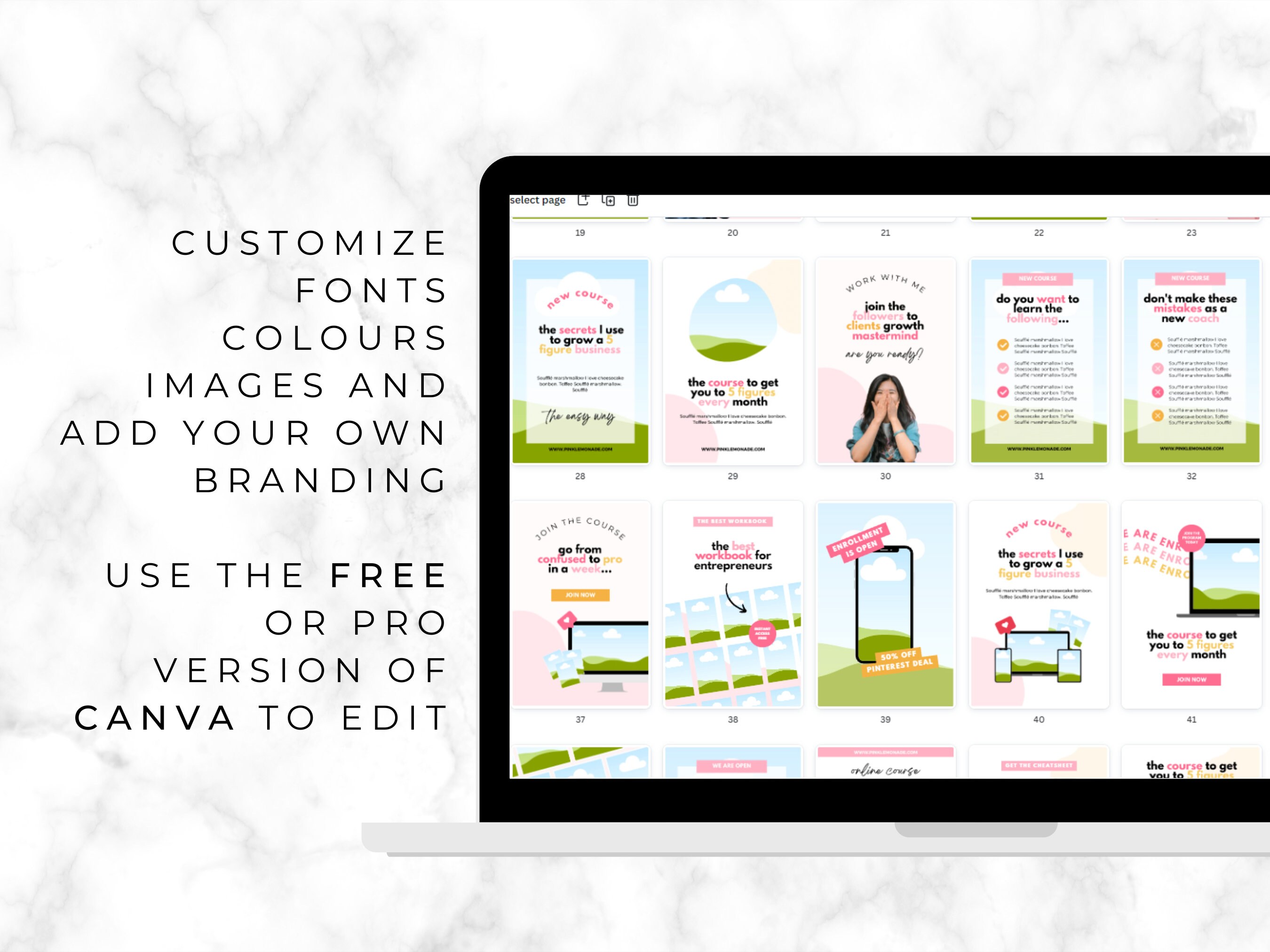 Canva Course Mockup. Digital Product Mockup. Course Creator Mockup ...