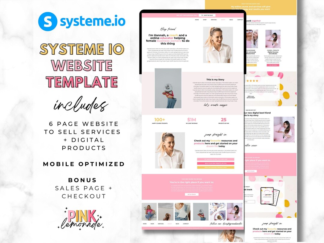 Systeme Io Website Template. Landing Page. Sales Page. Blog. Digital ...