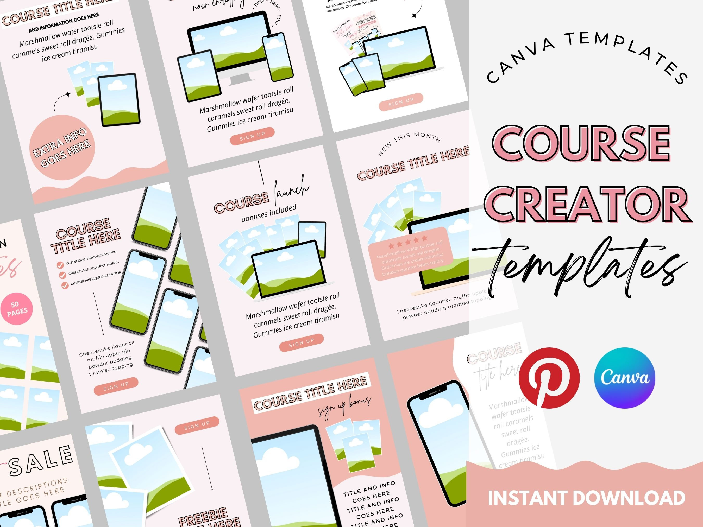 Online Course Mockup, Course Template, Course Creator Template, Course ...