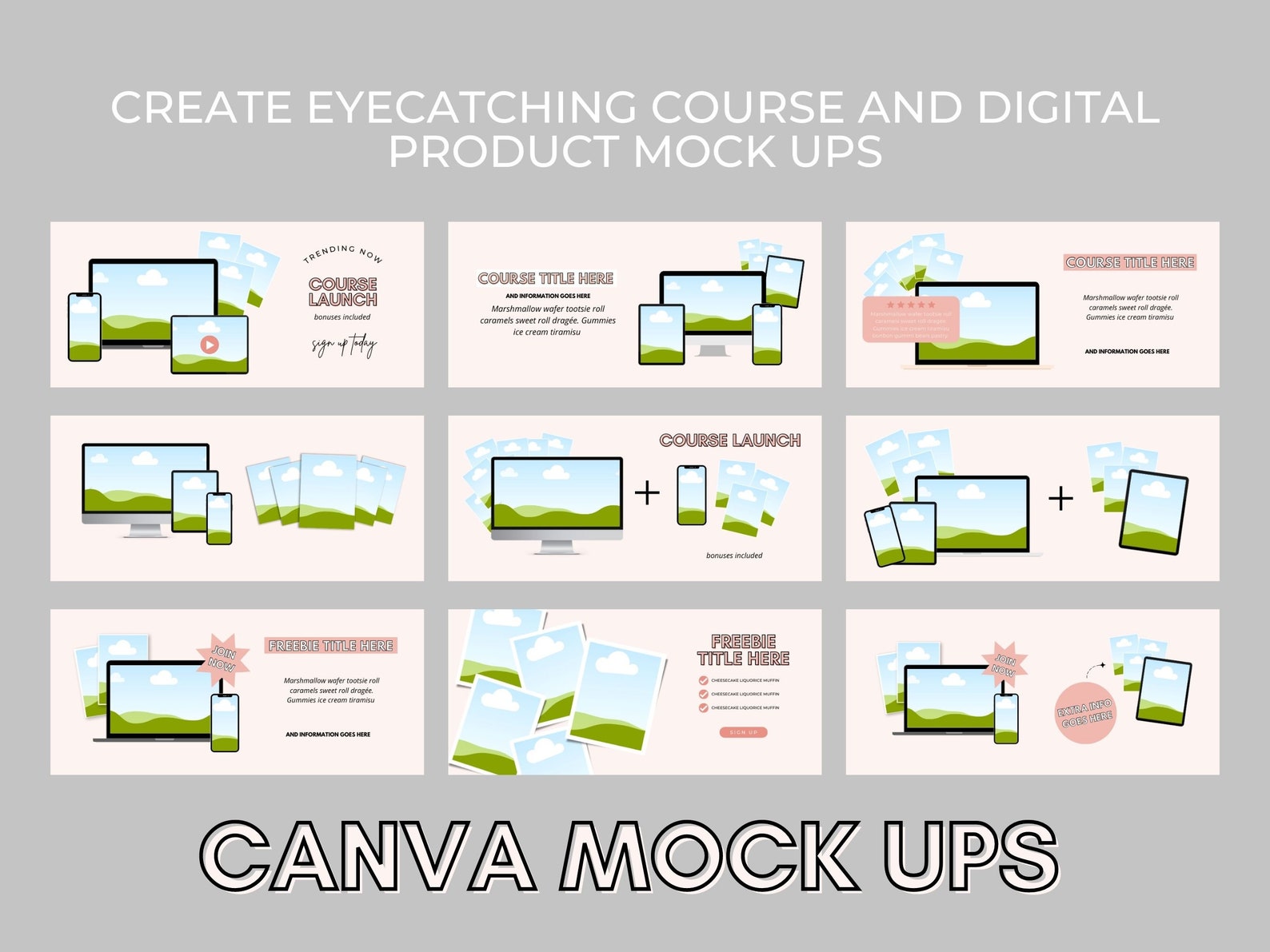 Canva Course Mock Up, Digital Product Mock Up, Course Creator Mock Up ...