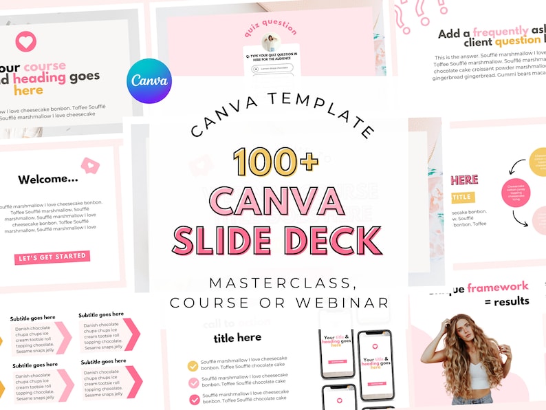Slide Deck Canva, Course Template, Webinar Template, Course Slide Deck ...