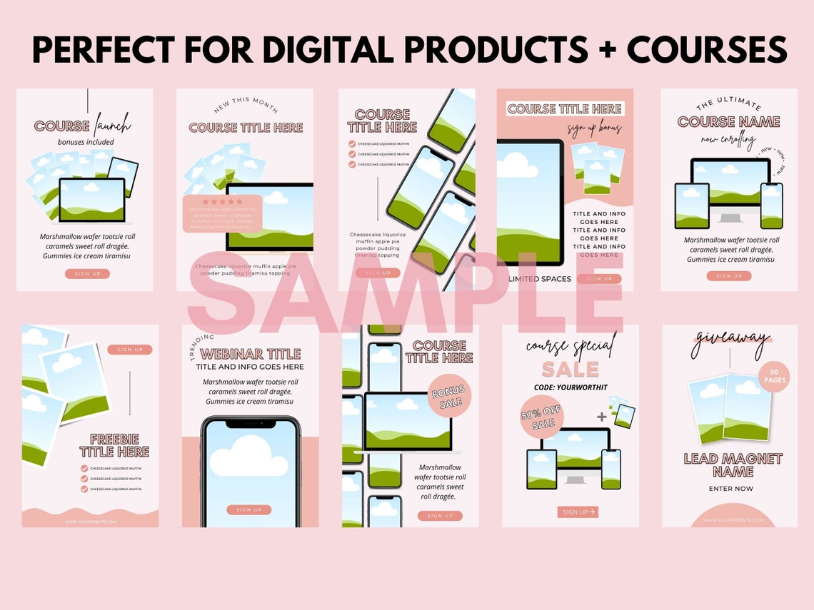 Online Course Mockup, Course Template, Course Creator Template, Course ...