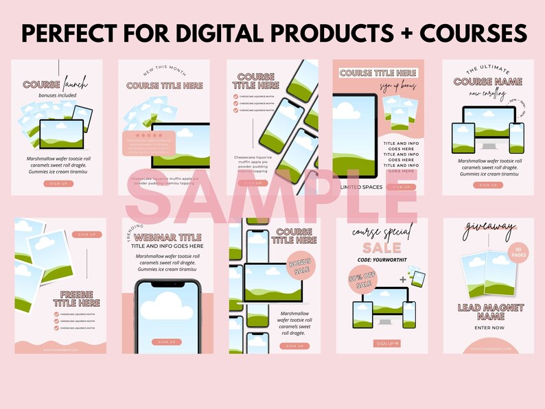 Online Course Mockup, Course Template, Course Creator Template, Course ...