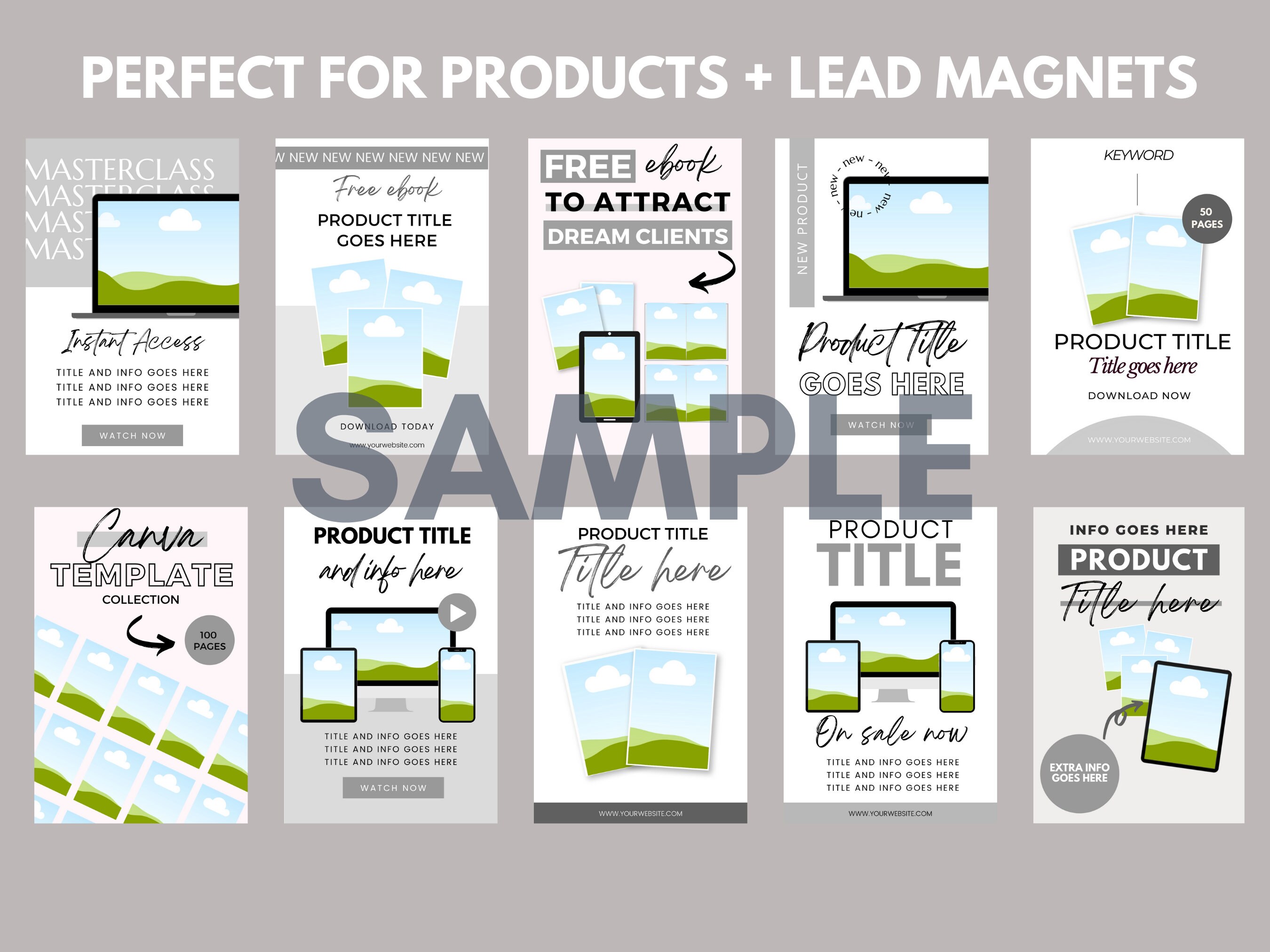 Pinterest Template for Digital Products.product Pin Template. Pinterest ...