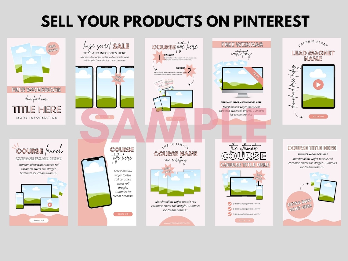 Online Course Mockup, Course Template, Course Creator Template, Course ...